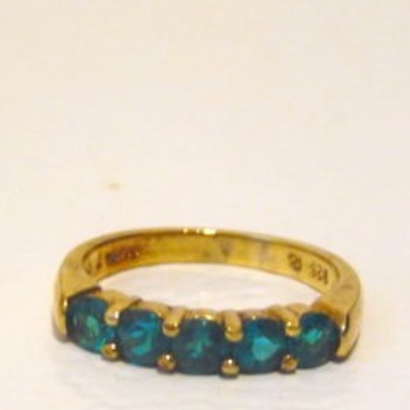 Technibond | Jewelry | Rare Technibond Green Topaz 5stone Engagement ...